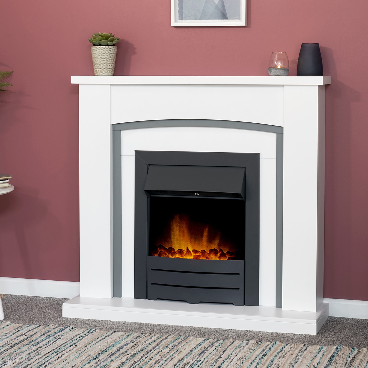 GRADE A3 - Adam Black Electric Inset Fireplace - Colorado - Furniture123