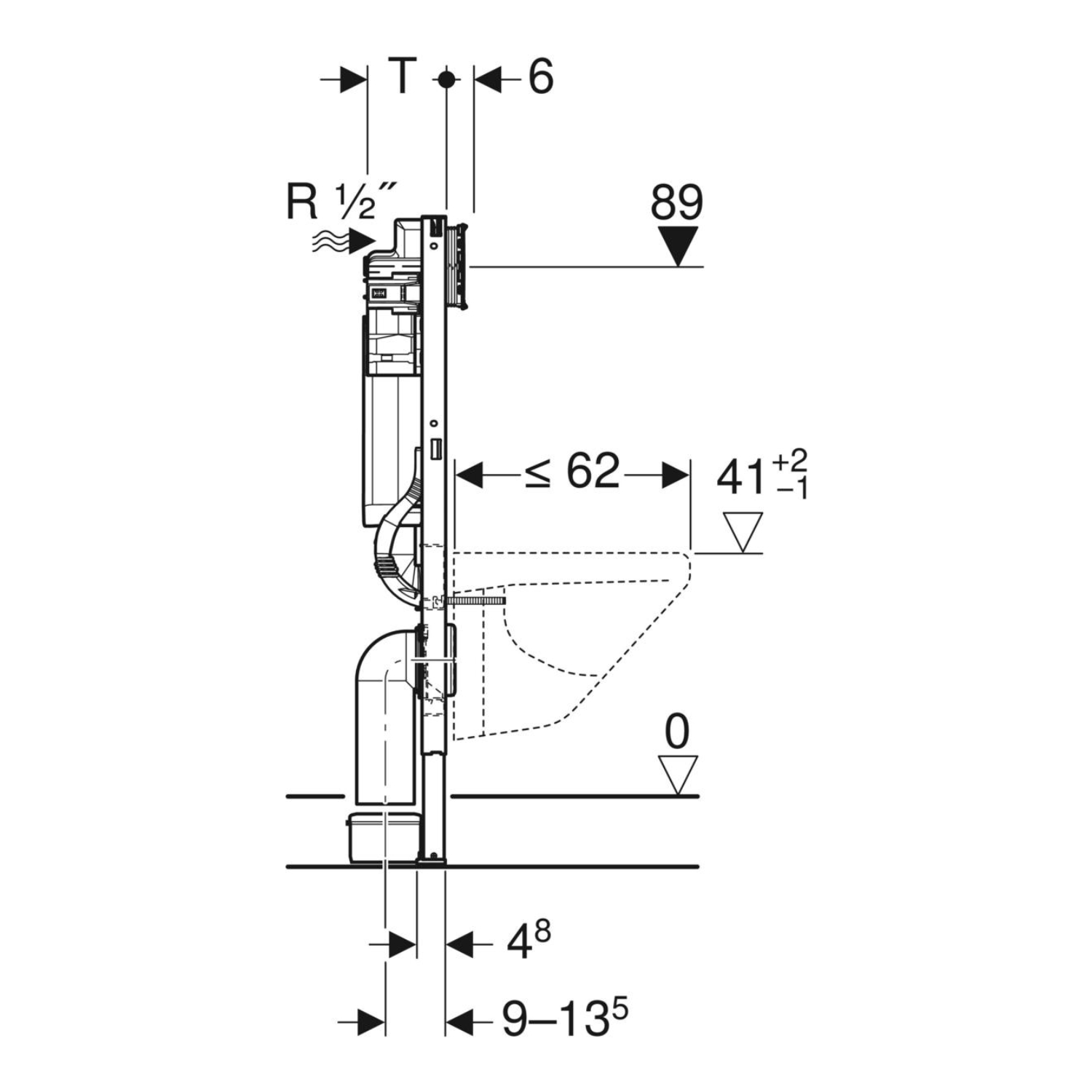 Geberit 980mm Duofix Frame and Sigma Concealed Cistern - Furniture123
