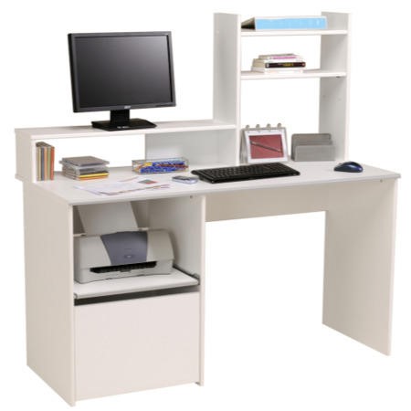 GRADE A2 - Parisot Clyde Desk in Megeve white - Furniture123