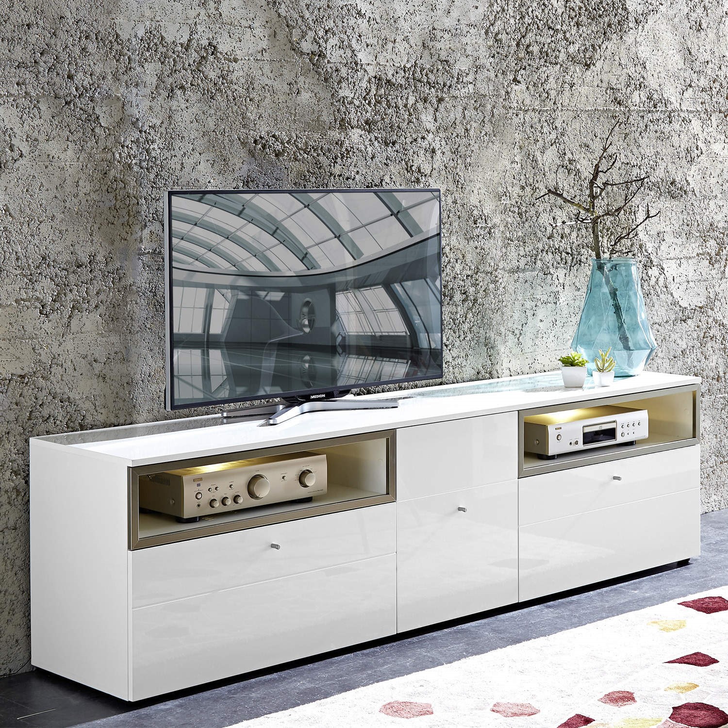Germania Cadiz White High Gloss TV Unit - Furniture123