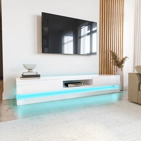 Evoque Large White High Gloss TV Units - Furniture123