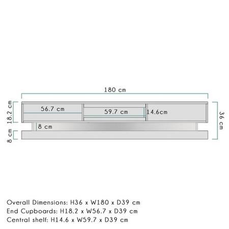 Grade A1 - Evoque Large White High Gloss TV Unit with LED Lighting - TV ...