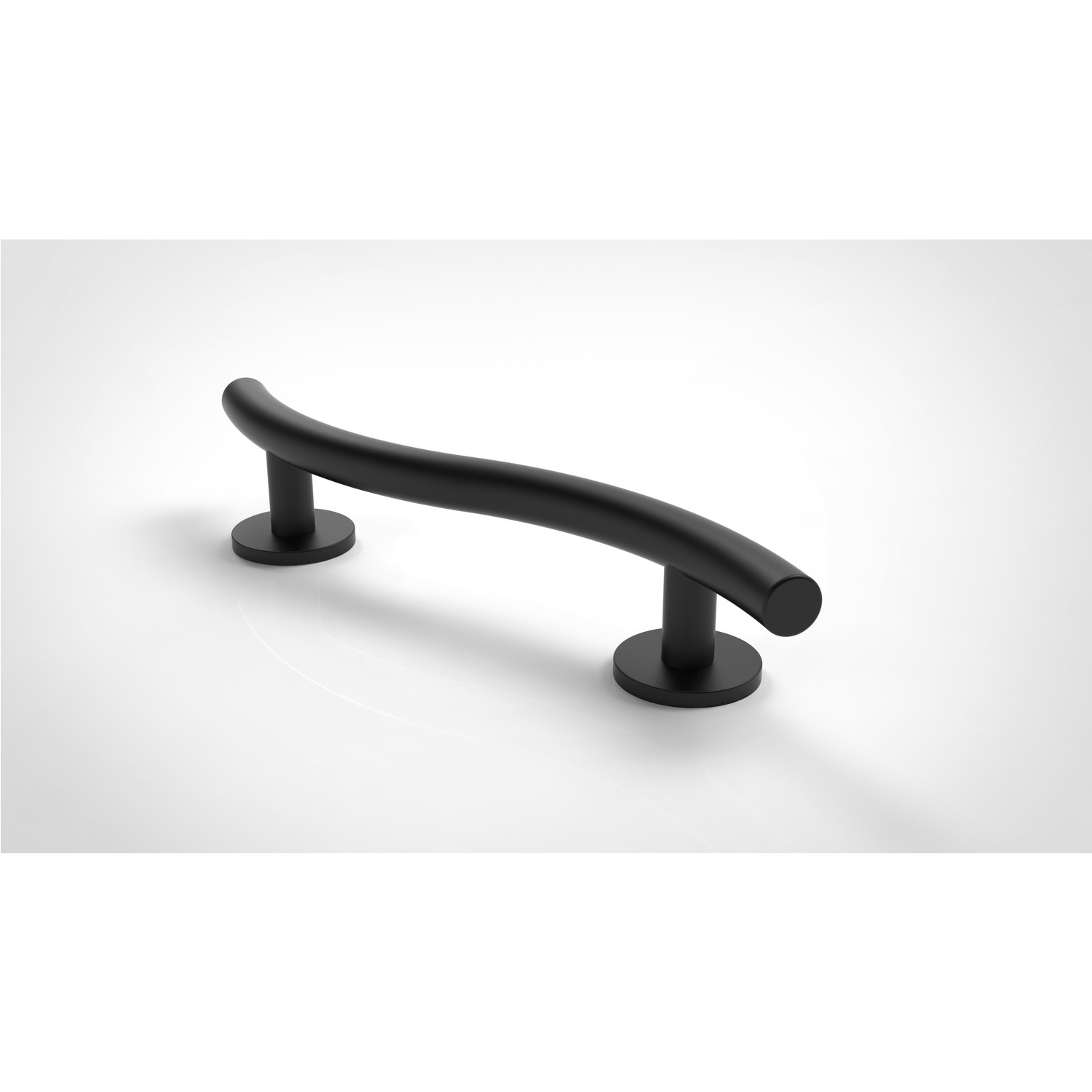 Matt Black Stainless Steel Luxury Curved Grab Rail 355mm - Furniture123
