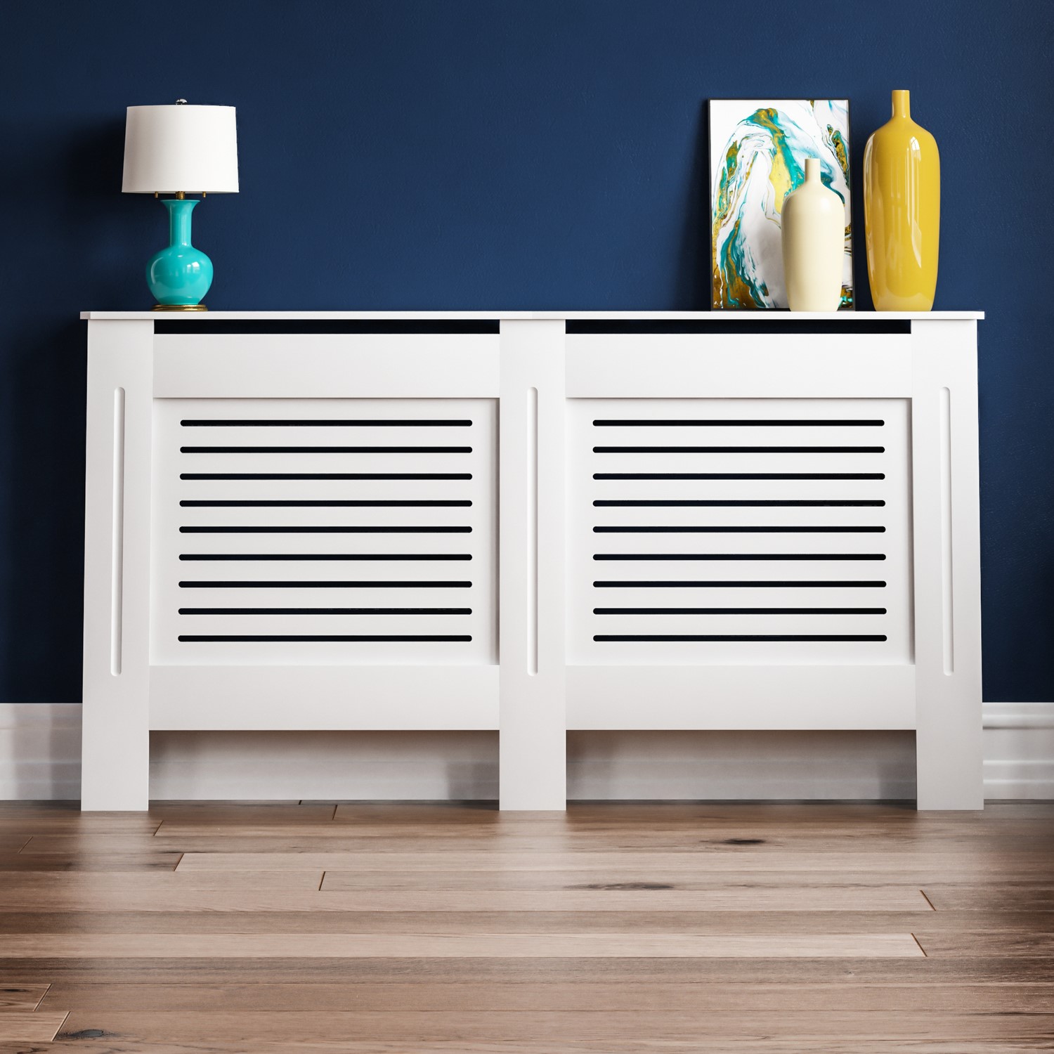 152cm White Radiator Cover - Milton - Furniture123