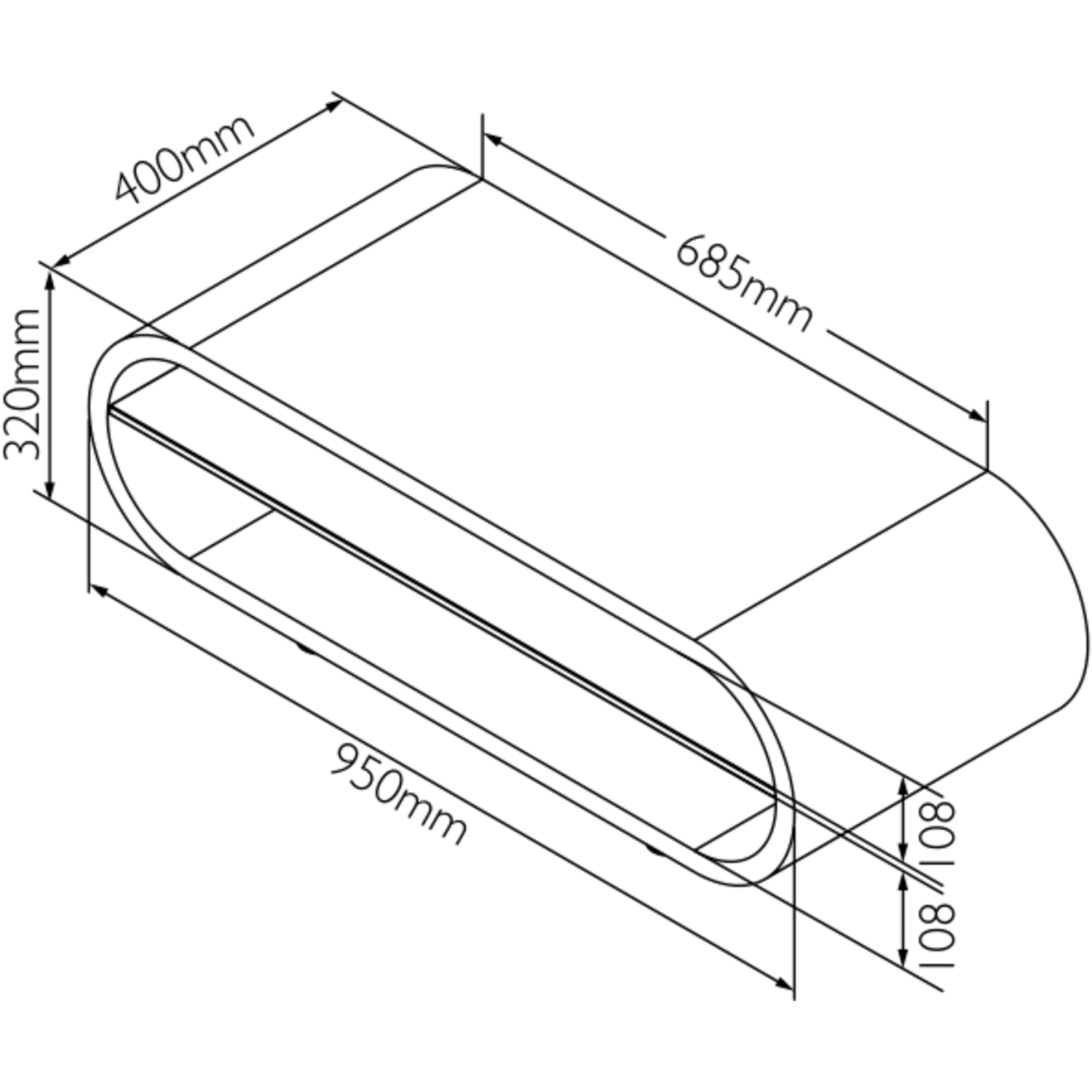 Techlink Black OV95 Ovid TV and HiFi Stand - TV's up to 50" - Furniture123
