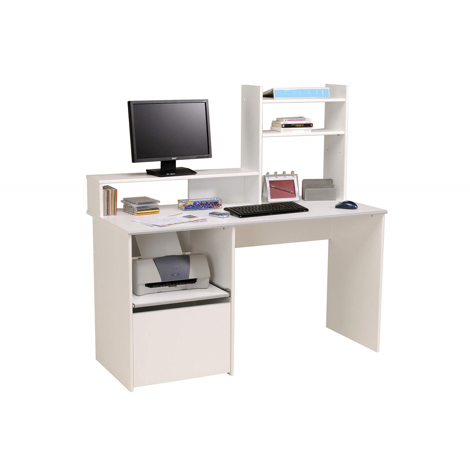 Parisot Clyde Desk in Megeve white - Furniture123