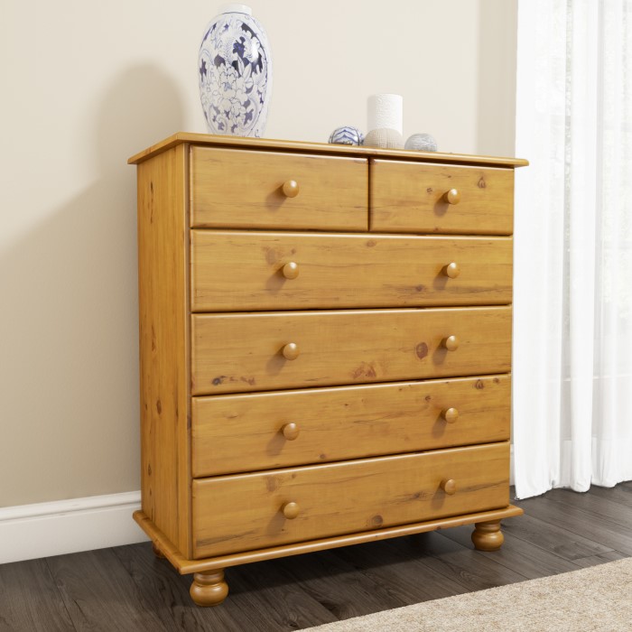 GRADE A2 - Hamilton 2+4 Chest of Drawers in Pine | Furniture123