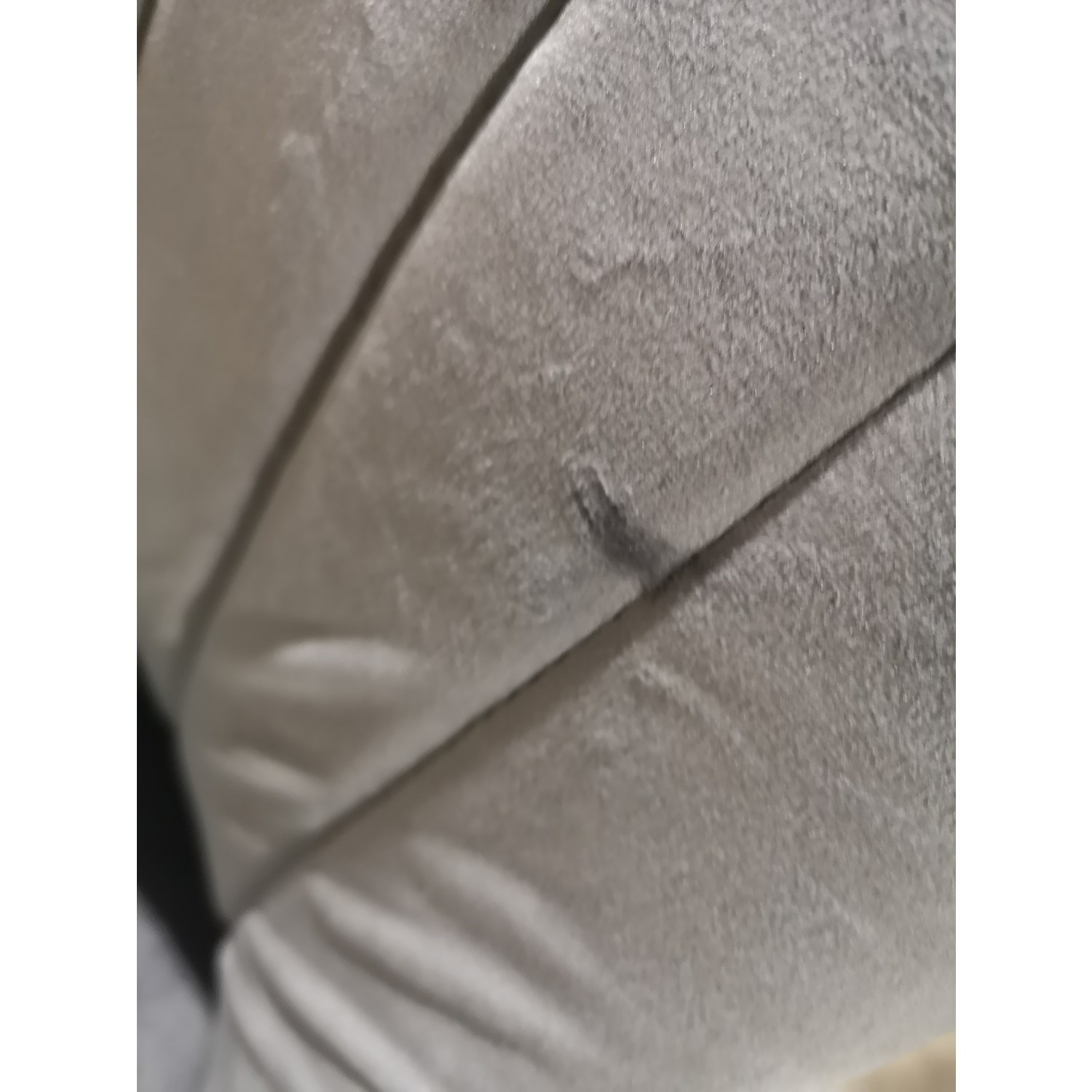 GRADE A2 - Macie Grey Velvet Bar Stool with Black Legs - Furniture123