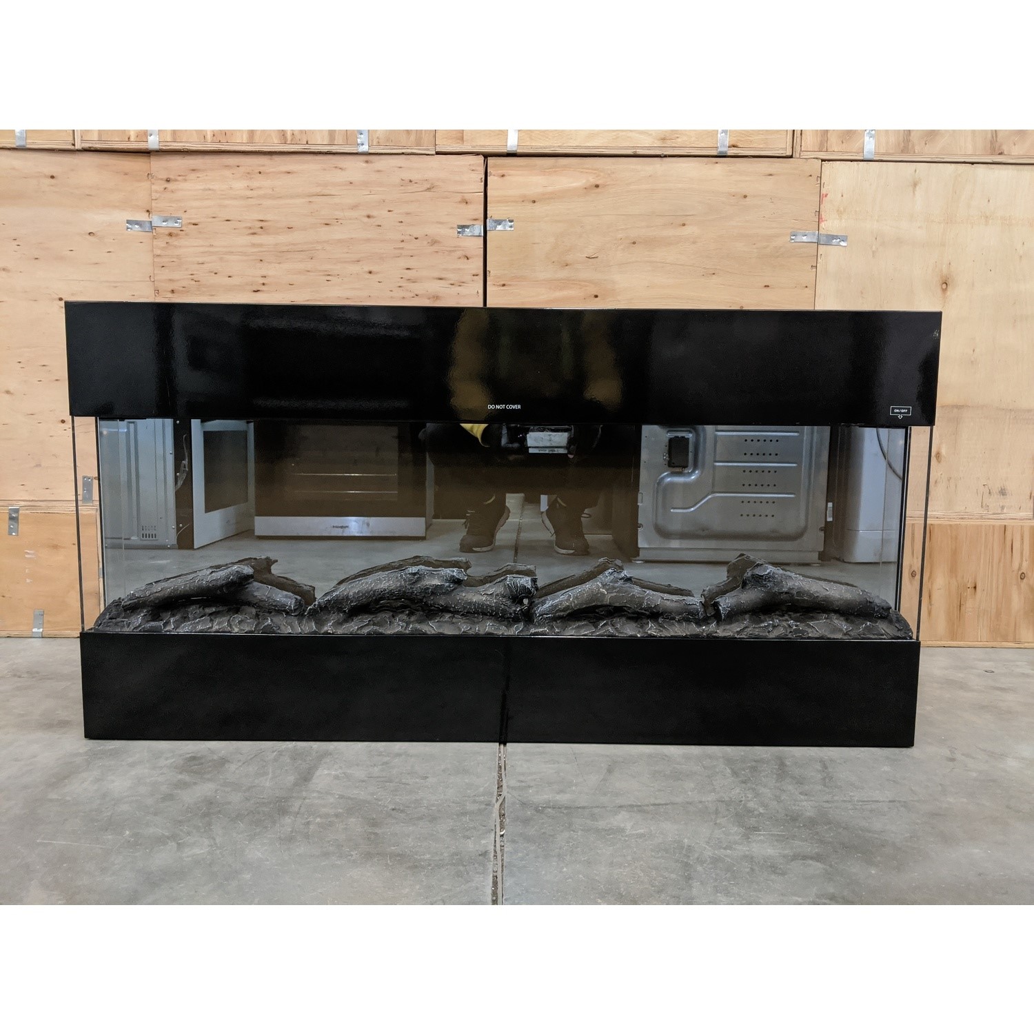 GRADE A2 - 42 Inch Black Built In Electric Fire - AmberGlo - Furniture123