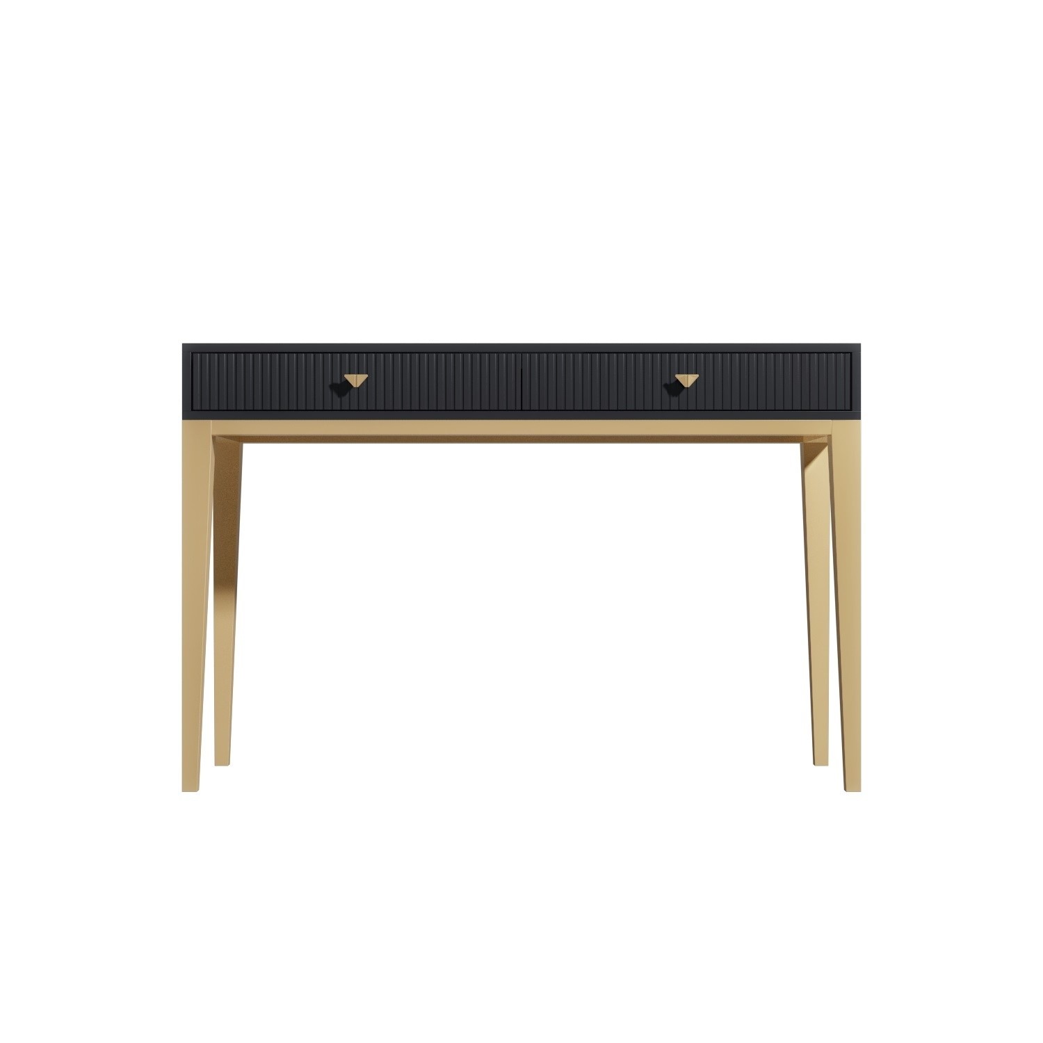Maya Art Deco 2 Drawer Dressing Table in Dark Grey - Furniture123