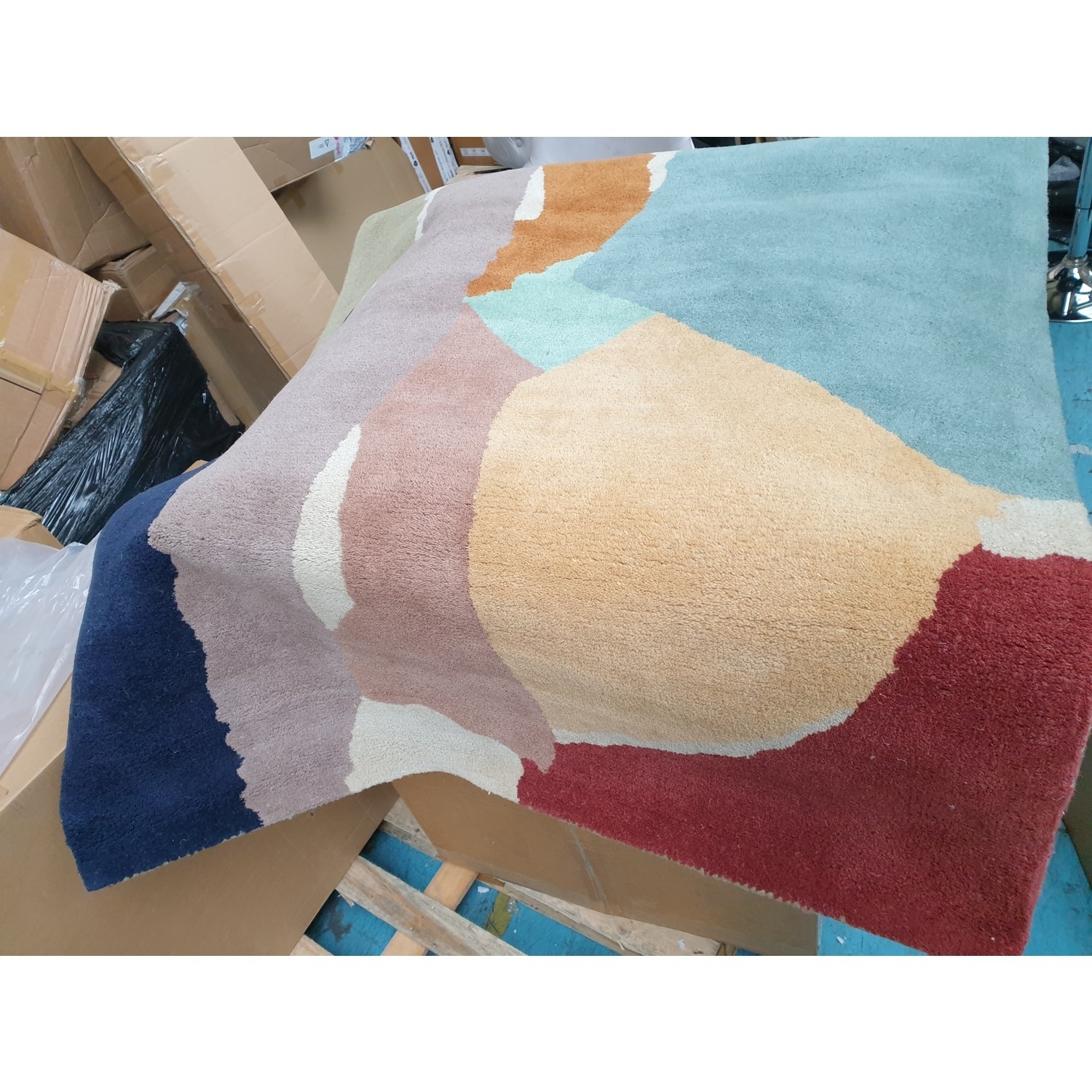 GRADE A2 - Reef Abstract Multi Coloured Rug - 120x170cm - Furniture123