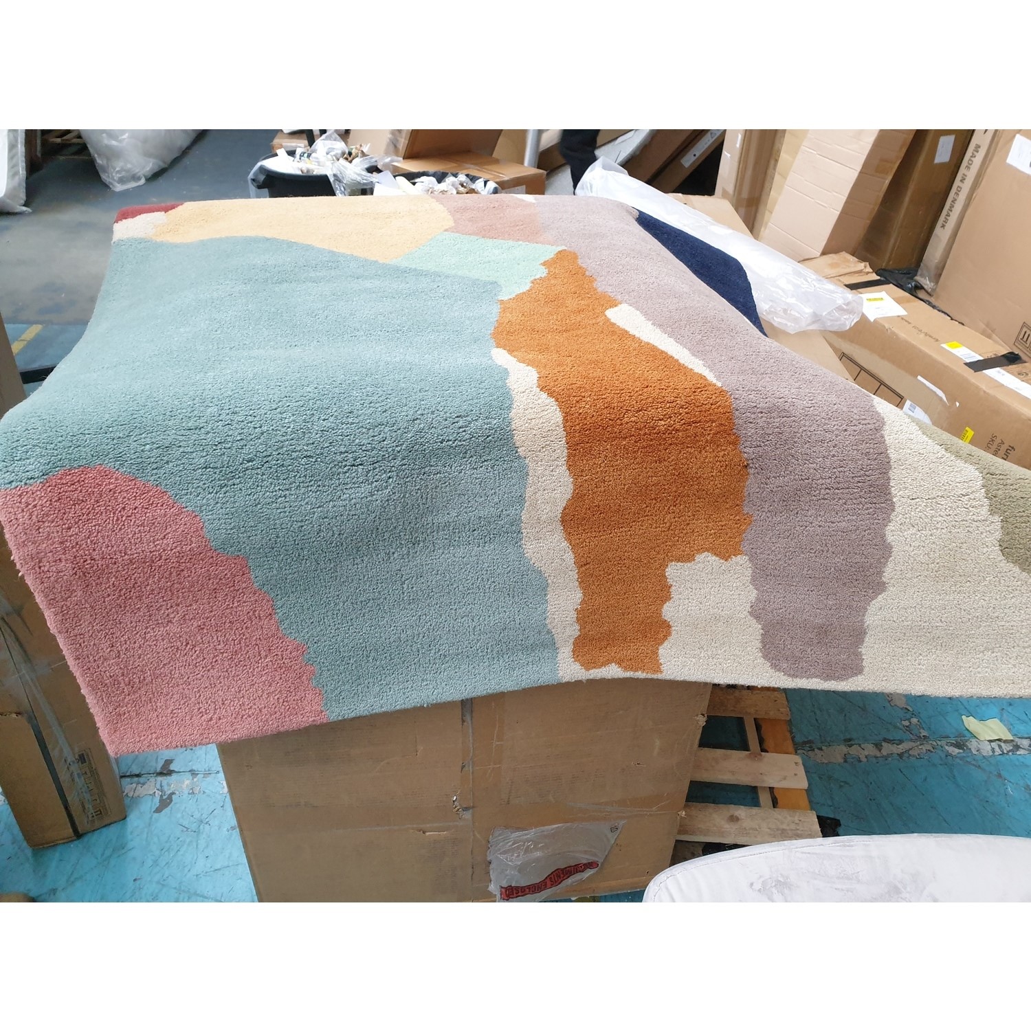 GRADE A2 - Reef Abstract Multi Coloured Rug - 120x170cm - Furniture123