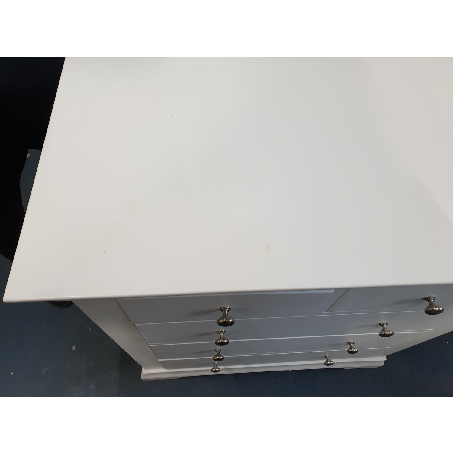 GRADE A2 - White 3 + 2 Drawer Chest of Drawers - Olivia - Furniture123