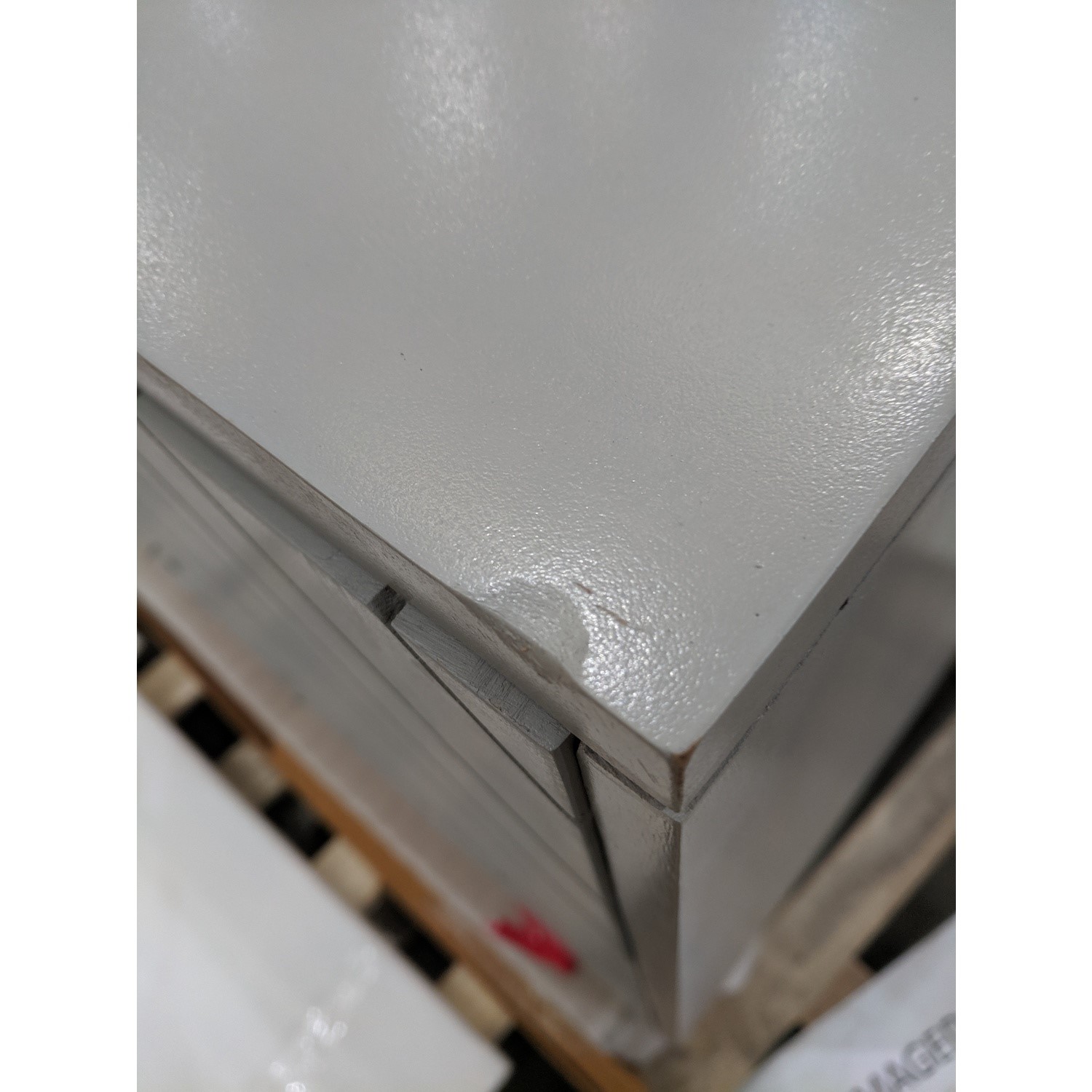 GRADE A2 - Wide Grey Chevron Chest of 6 Drawers with Legs - Ezra ...