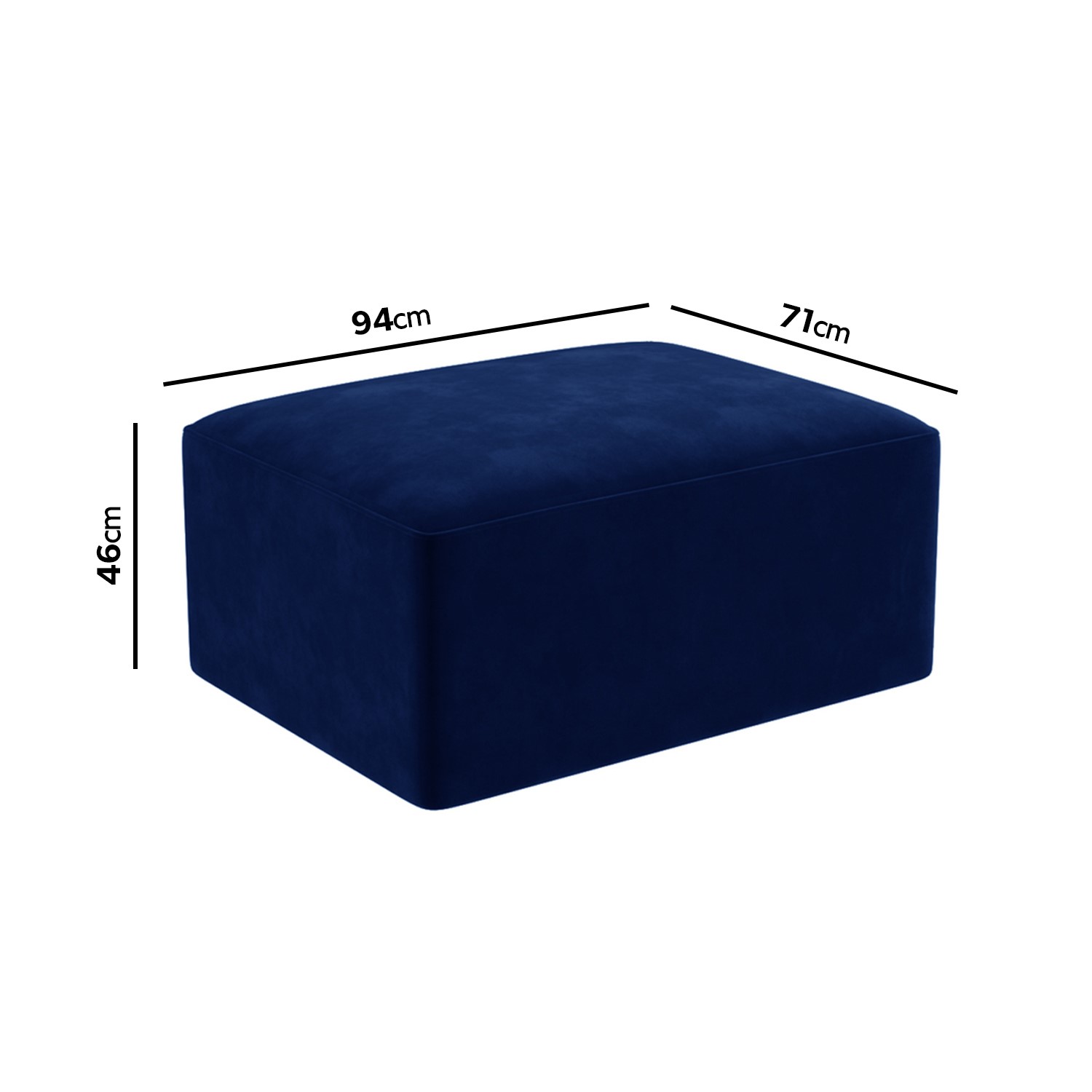 GRADE A2 - Hendrix Navy Velvet Footstool - Furniture123