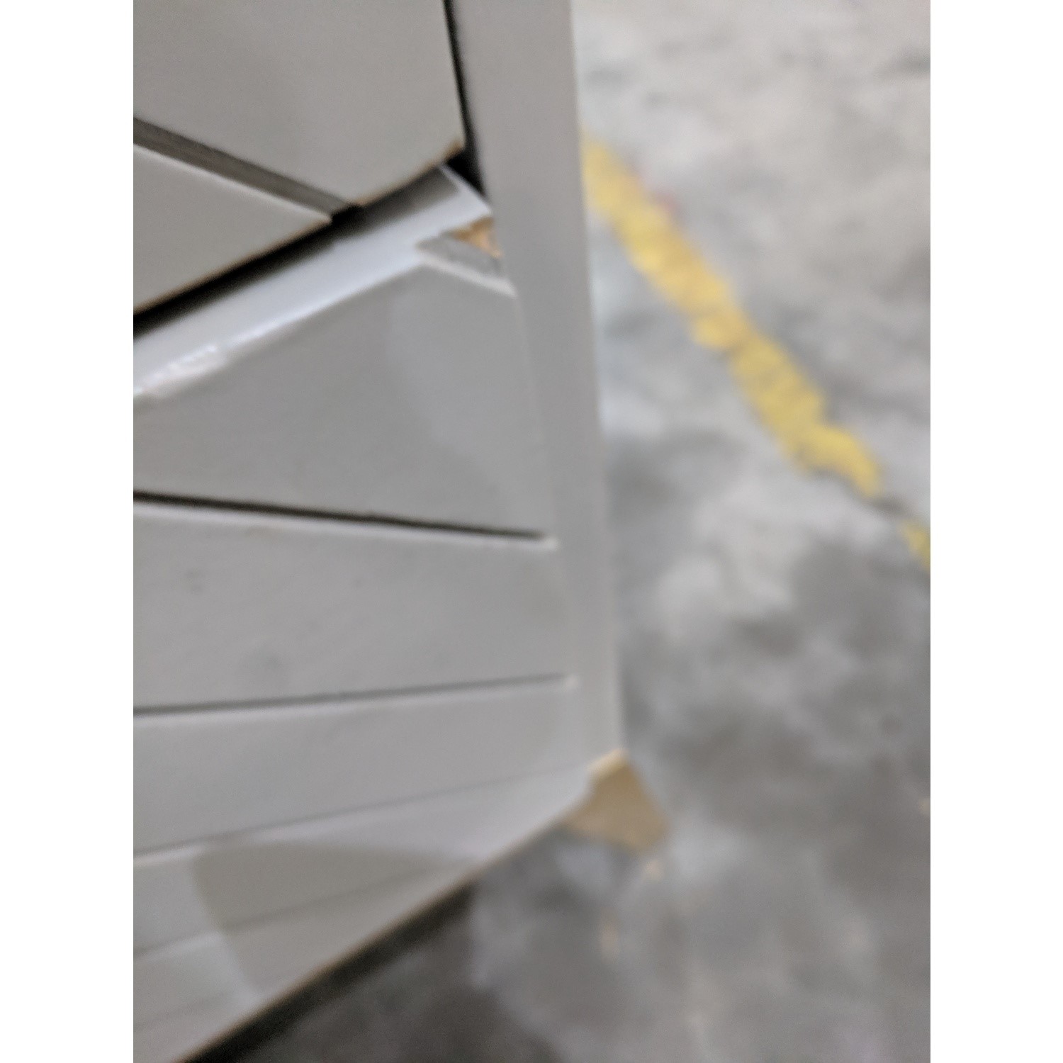 GRADE A2 - Grey Chevron Chest of 3 Drawers with Legs - Ezra - Furniture123
