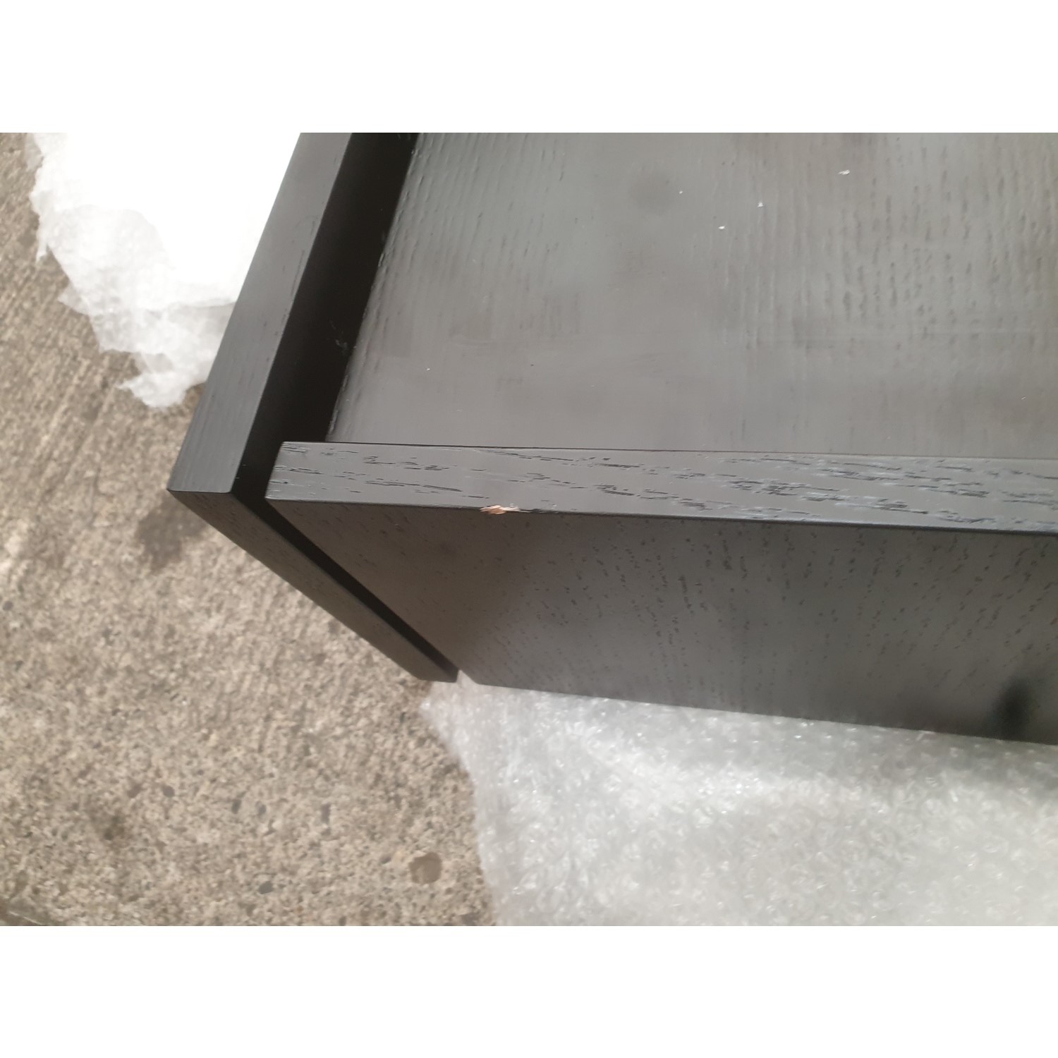 GRADE A2 - Large Black Oak Coffee Table with 2 Drawers - Helmer ...