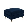 Navy Blue Velvet Footstool - Payton - Furniture123