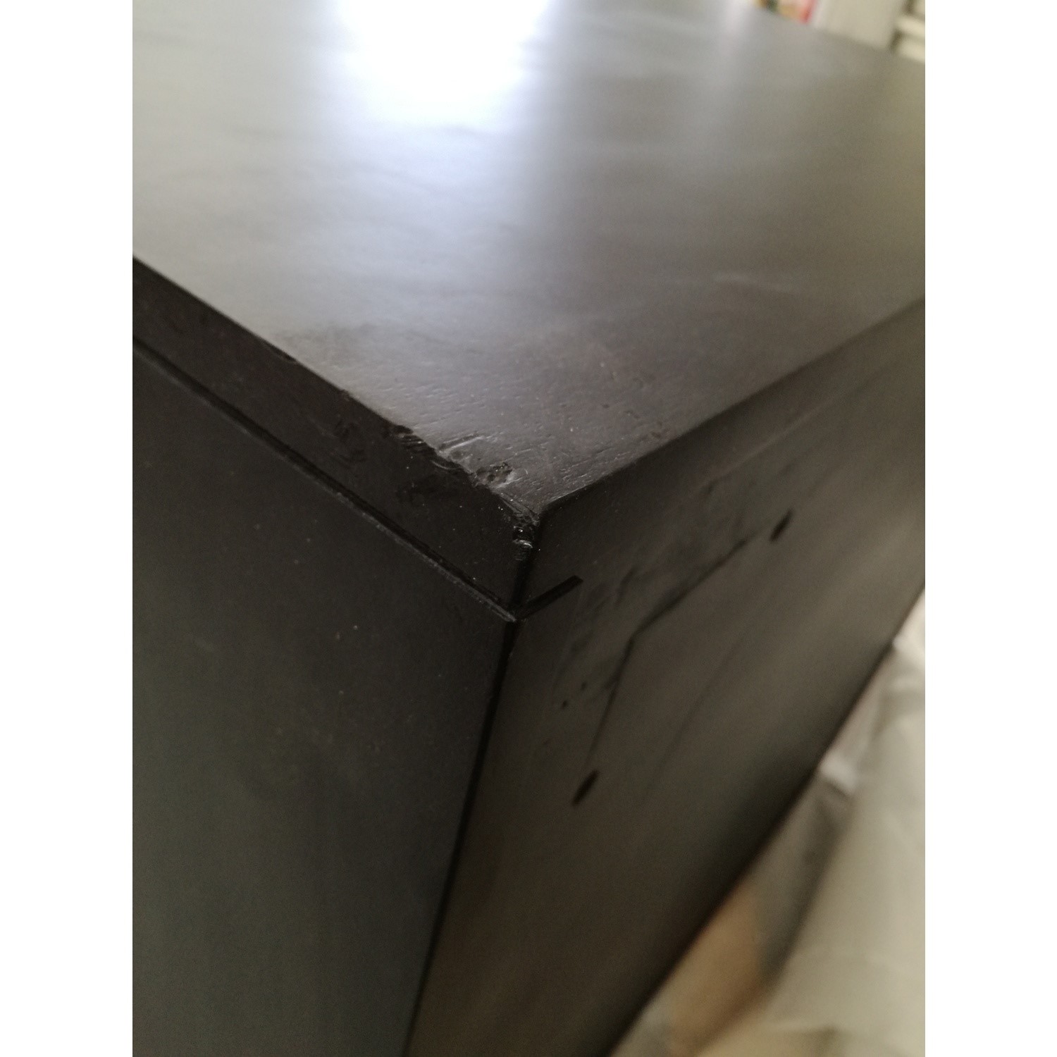 GRADE A2 - Black and Gold Patterned Chest of 3 Drawers with Legs ...