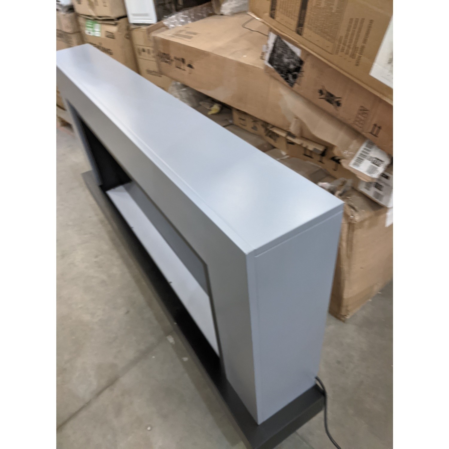 GRADE A2 - 62 Inch Black & Grey Freestanding Smart Electric Fireplace ...