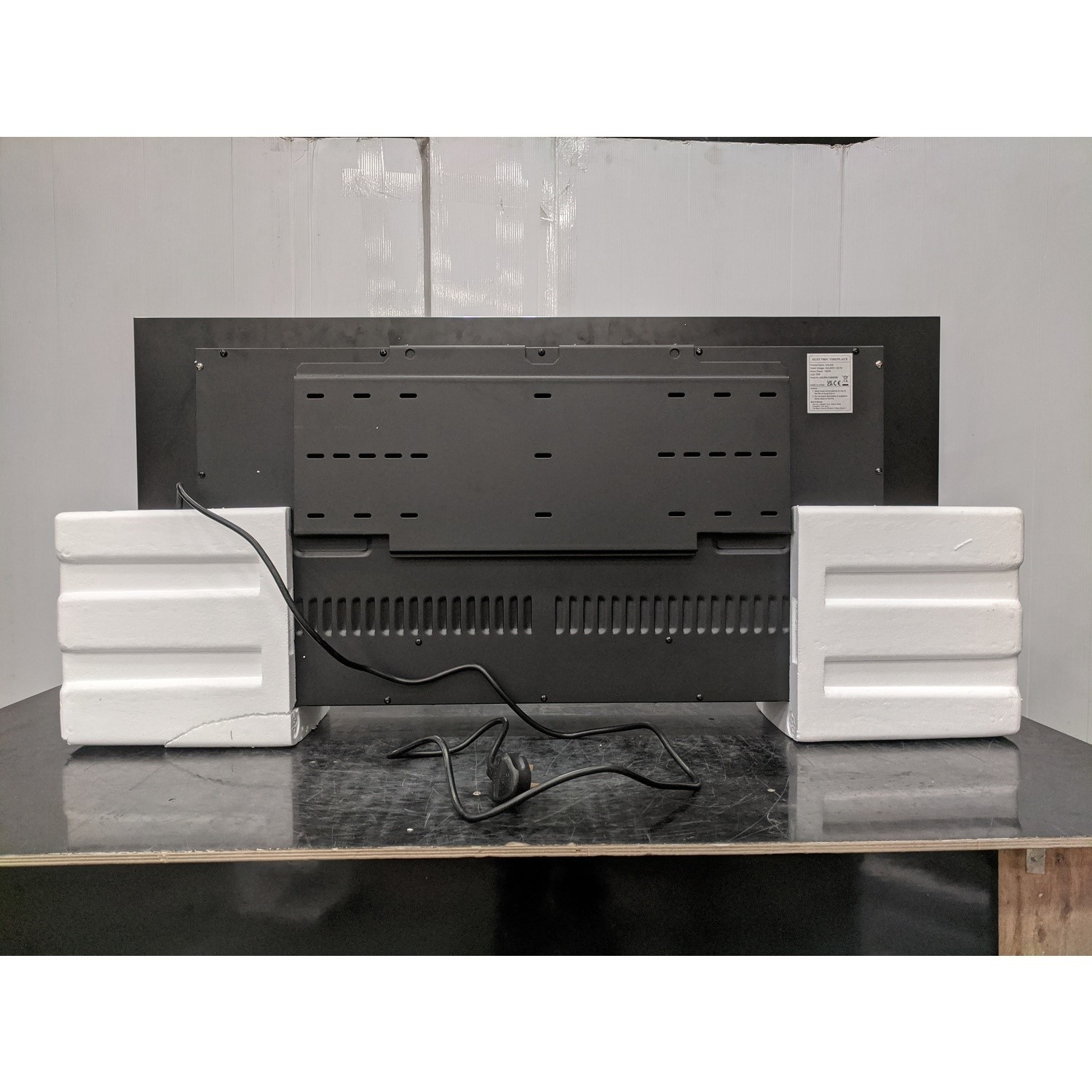 GRADE A3 - Black Wall Mounted or Recessed Electric Fire with Log and ...