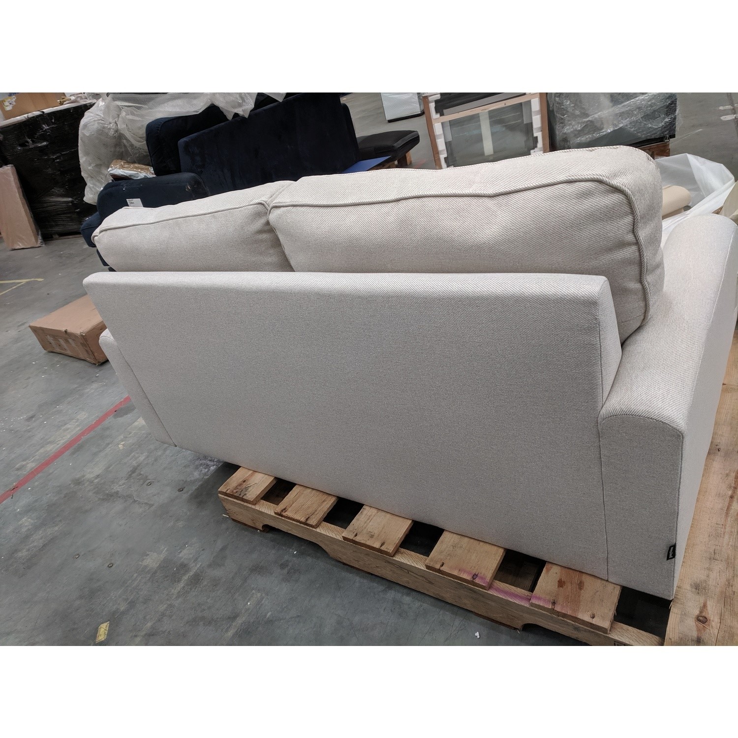 GRADE A2 - Beige Woven Fabric 2 Seater Sofa - Payton - Furniture123