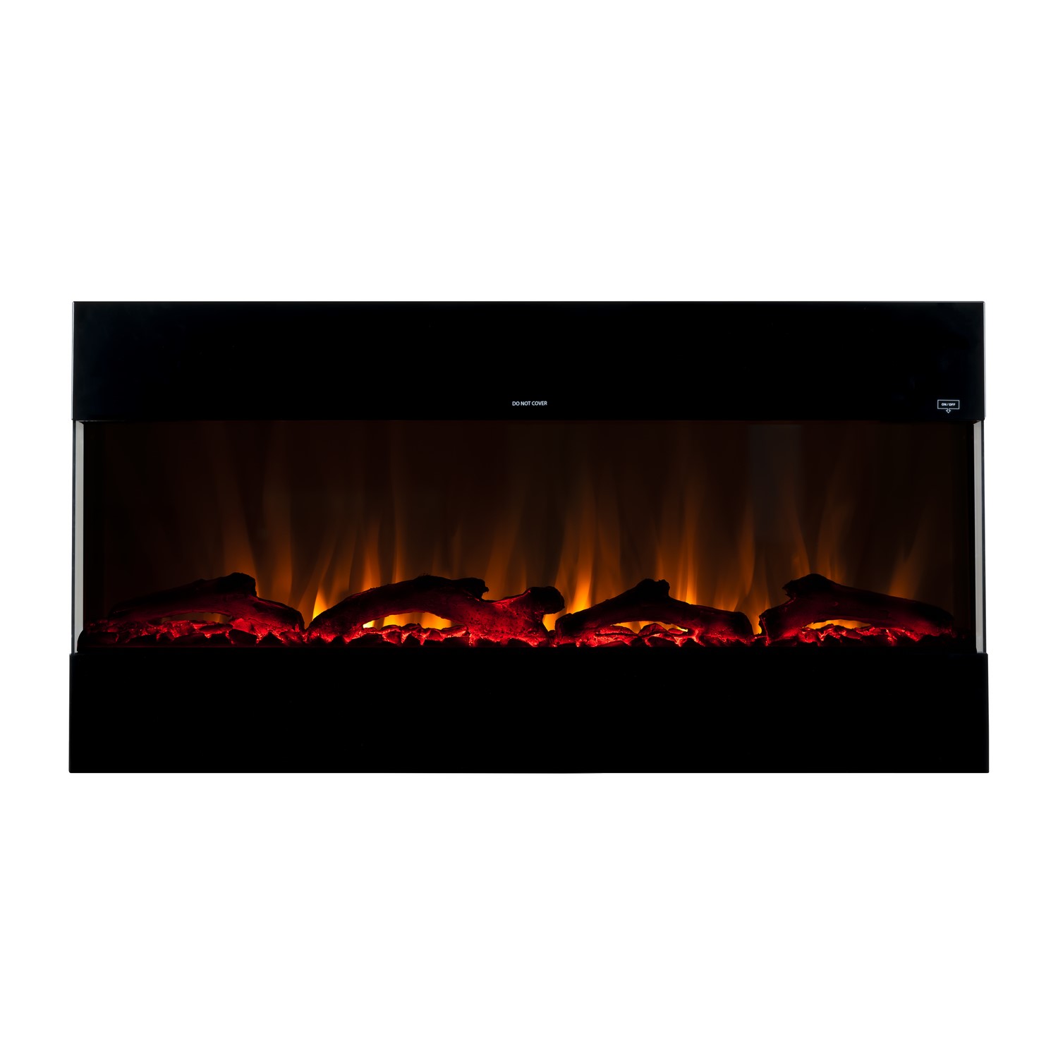 GRADE A2 - Mirrored Electric Wall Mounted Fire in Black - 42 Inch ...