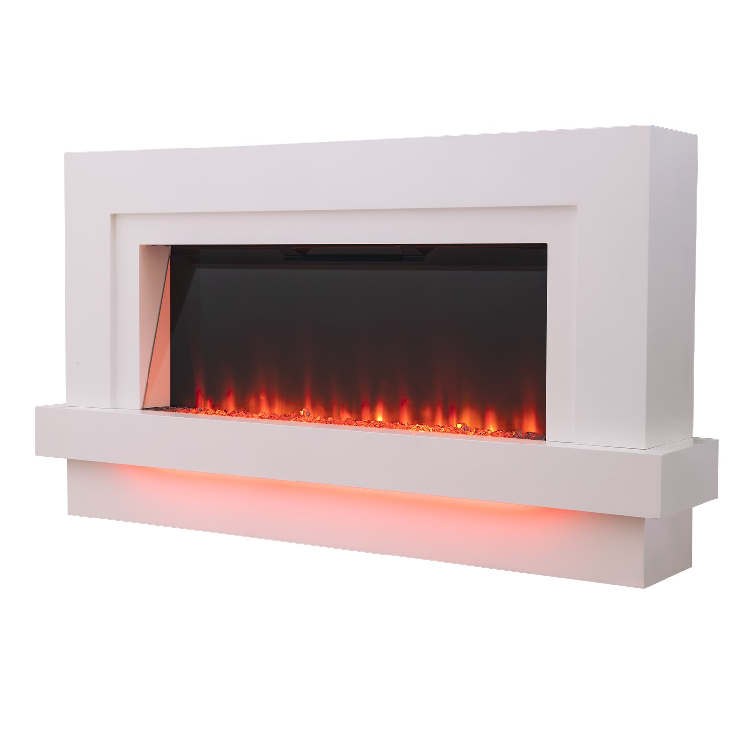 GRADE A1 - Smart Wifi Matte White Electric Fire with LED Lights ...