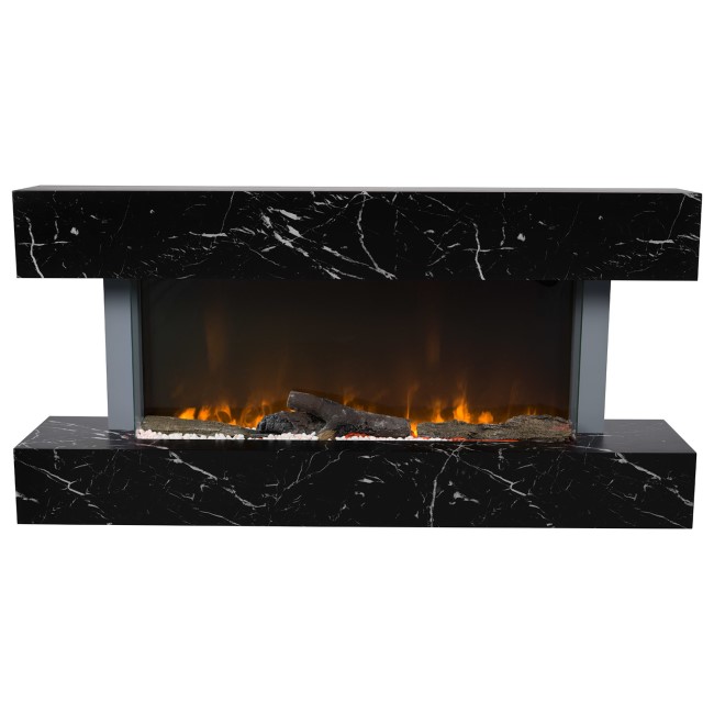 Black Marble Effect Wall Mounted Electric Fireplace 47 inch - Amberglo ...