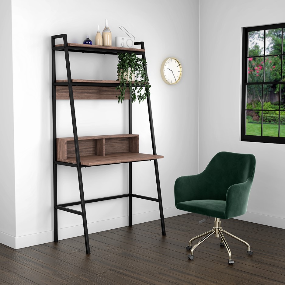 Industrial Walnut Ladder Desk - Arden | Furniture123