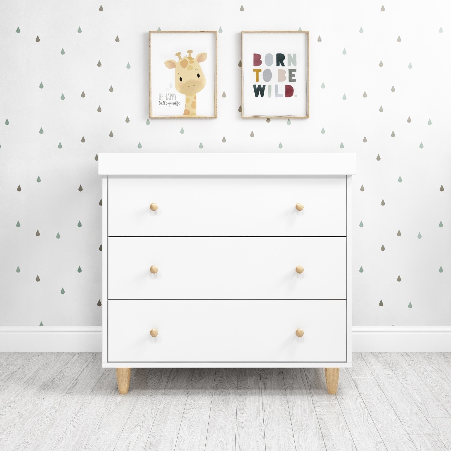 GRADE A1 - White Changing Unit with 3 Storage Drawers - Astelle ...