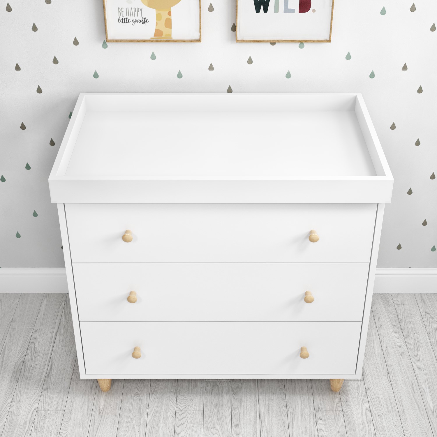 GRADE A1 - White Changing Unit with 3 Storage Drawers - Astelle ...