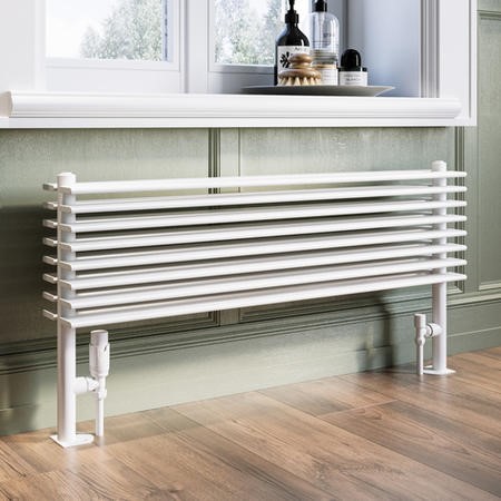White Horizontal Floor Standing Radiator 500 x 1000mm - Azuma ...