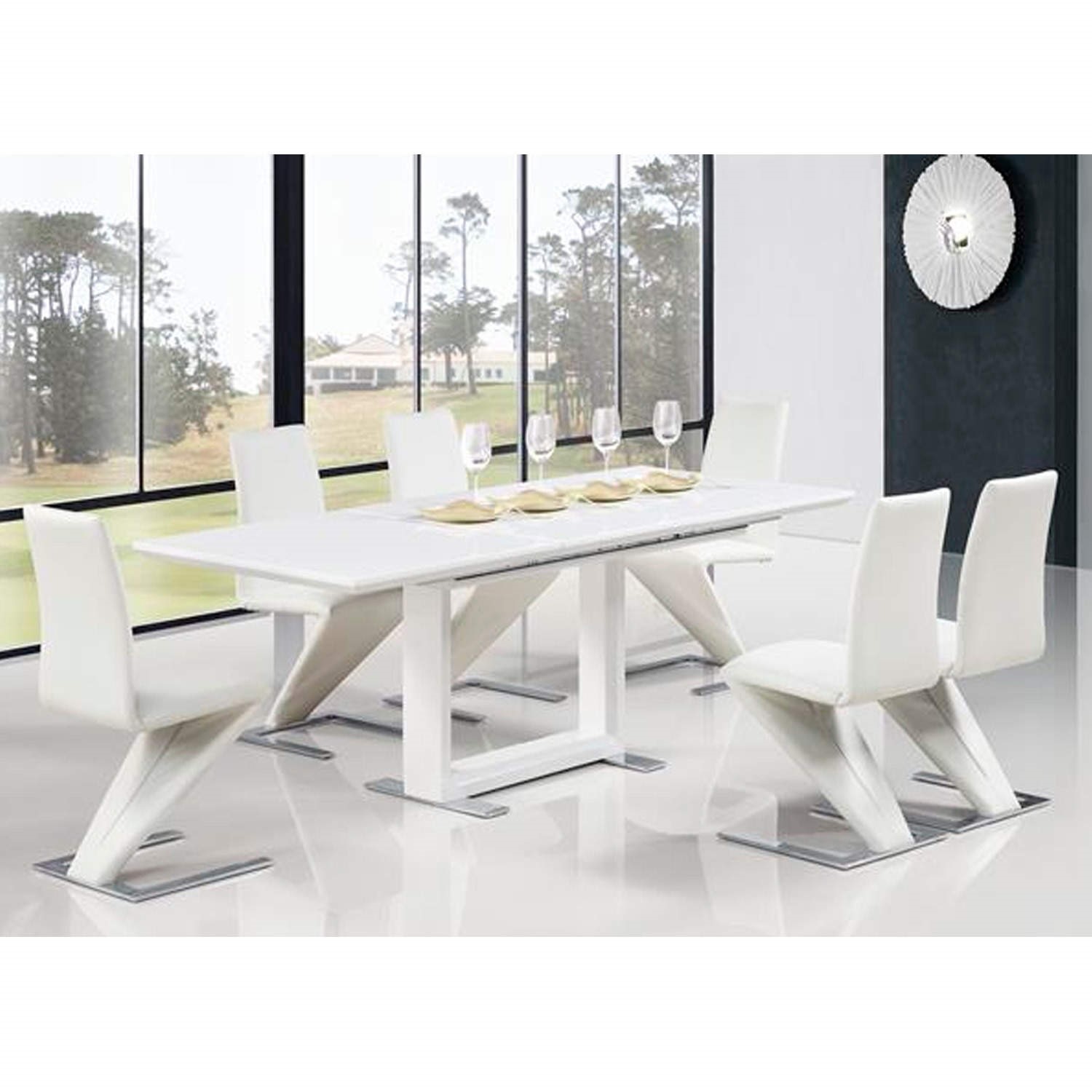 Wilkinson Furniture Allure Extending Dining Table in White High Gloss - Furniture123