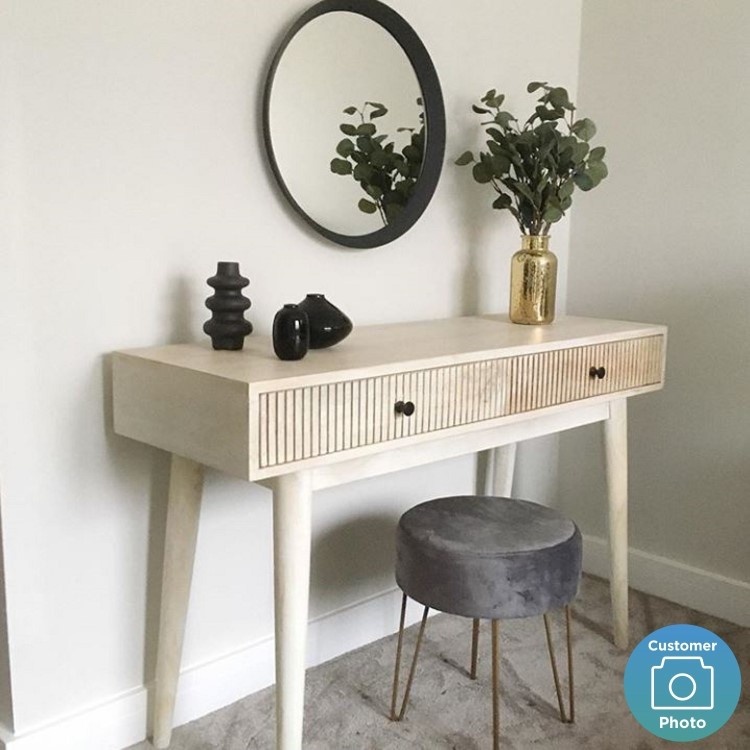 Beau Solid Wood 2 Drawer Dressing Table - Scandi Style - Furniture123