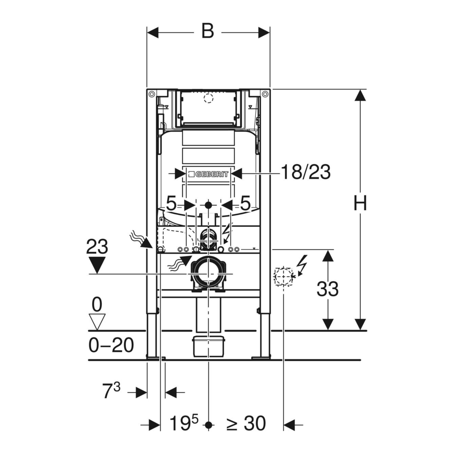 Geberit 980mm Duofix Frame and Sigma Concealed Cistern - Furniture123