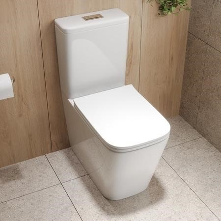 Close Coupled Rimless Closed Back Toilet with Soft Close Seat - Albi ...