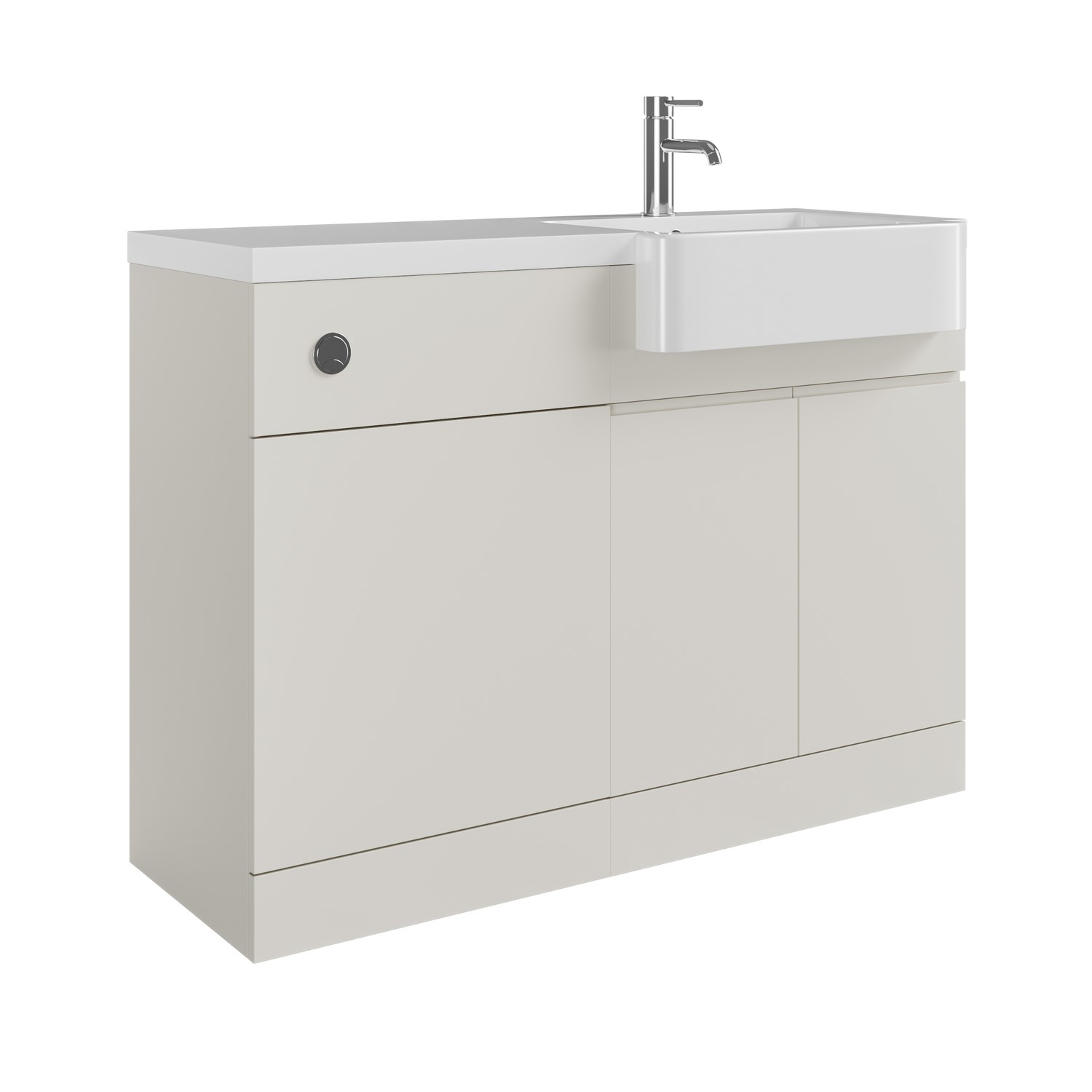 1100mm Beige Right Hand Toilet and Sink Unit with Chrome Fittings ...