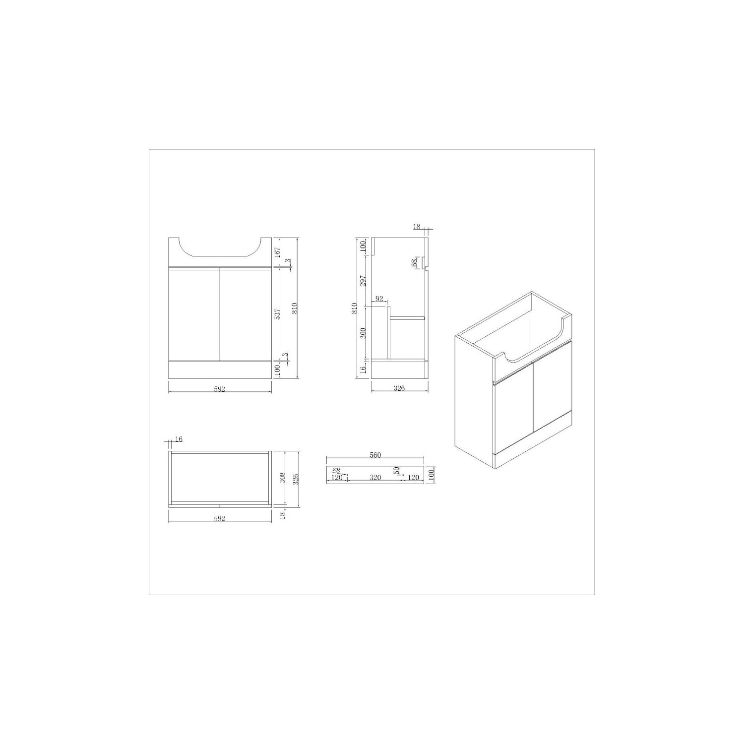 1100mm Beige Right Hand Toilet and Sink Unit with Black Fittings - Unit ...