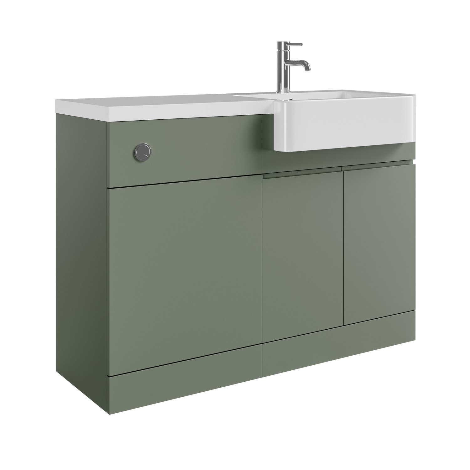 1100mm Green Right Hand Toilet and Sink Unit with Chrome Fittings ...