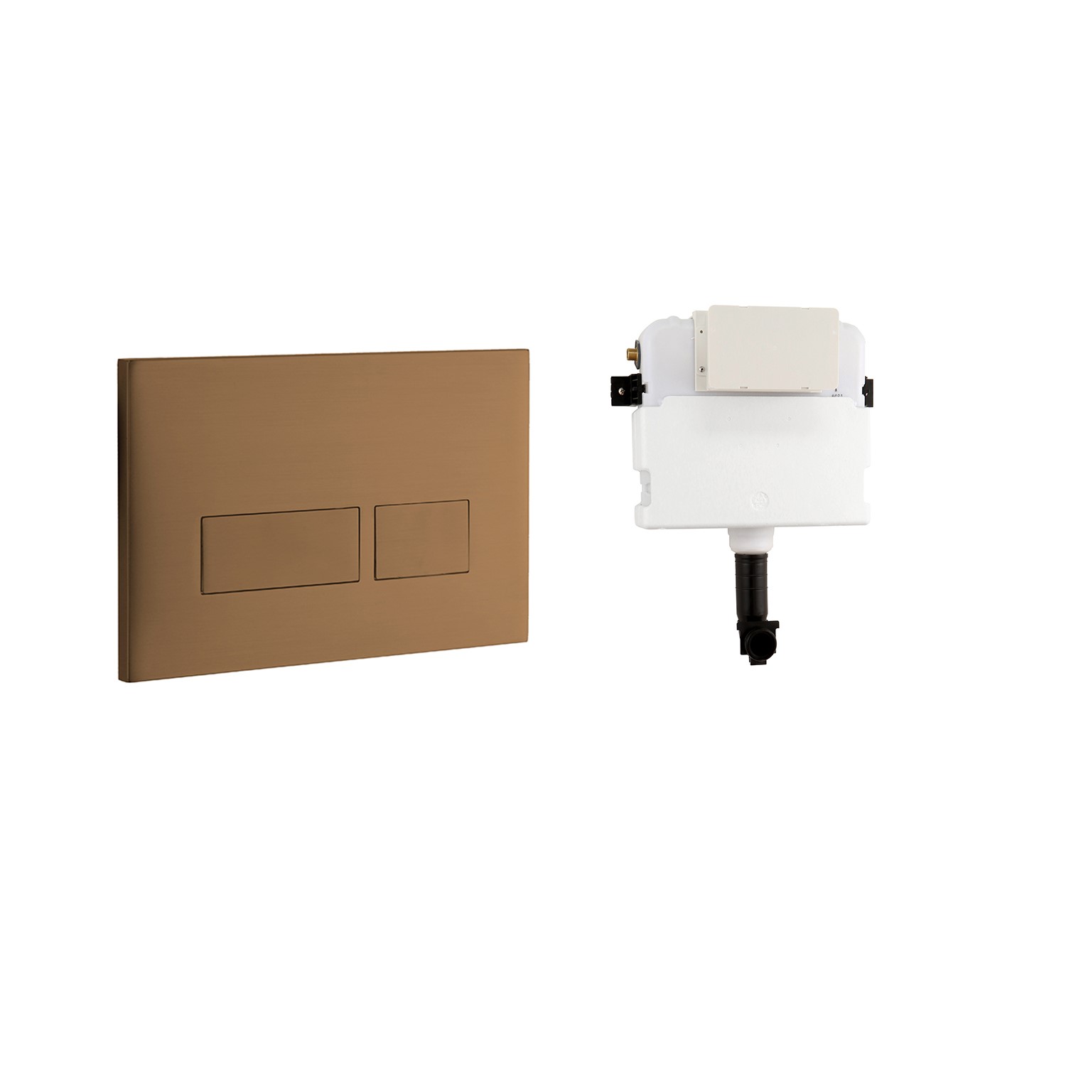 Brushed Bronze Flush Plate with Easi-Plan 980mm Concealed Dual Flush ...