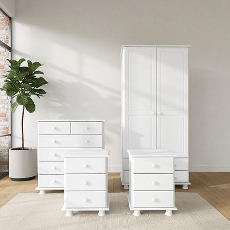 White 4 Piece Bedroom Furniture Set - Hamilton - Furniture123