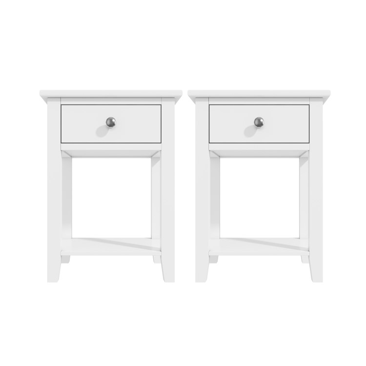 White Pair of Bedside Tables - Harper - Furniture123