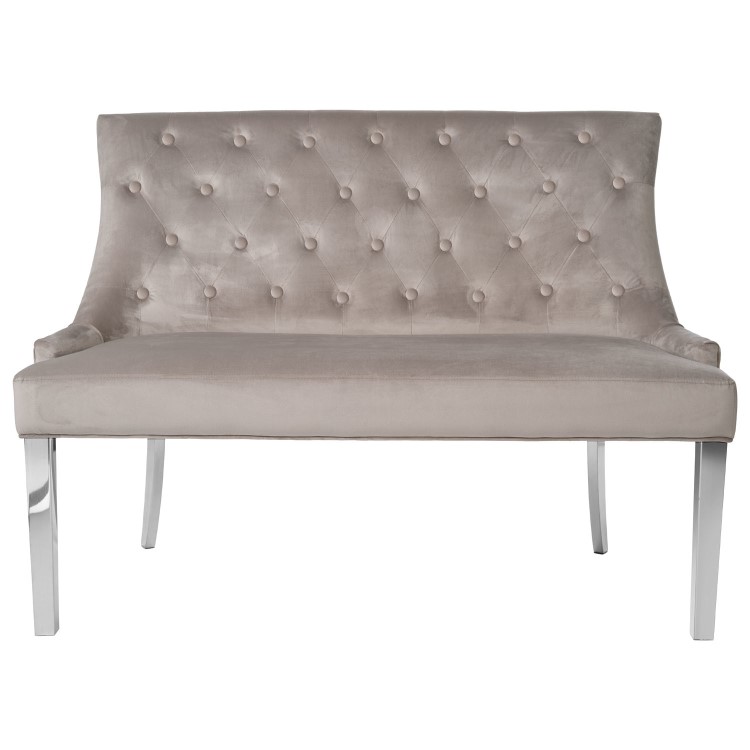 Mink Velvet Hallway Bench with Back - Jade Boutique - Furniture123