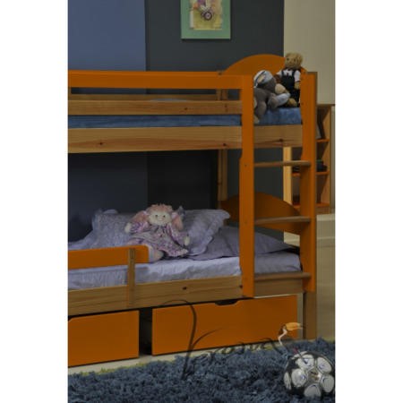 Verona Design Maximus Solid Pine Single Bunk Bed in Orange - 90x190cm ...