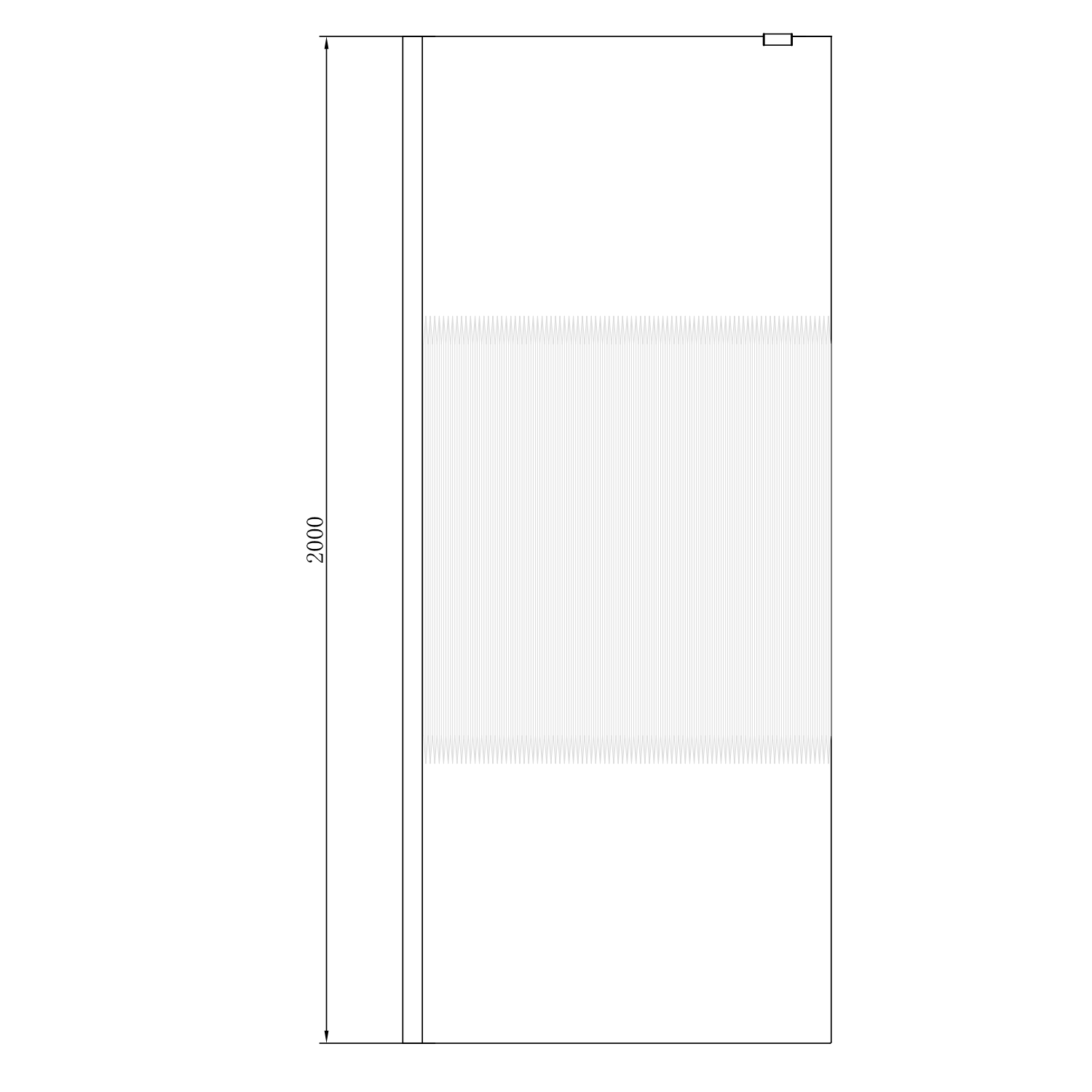 1400x900mm Chrome Frameless Semi Fluted Walk In Shower Enclosure