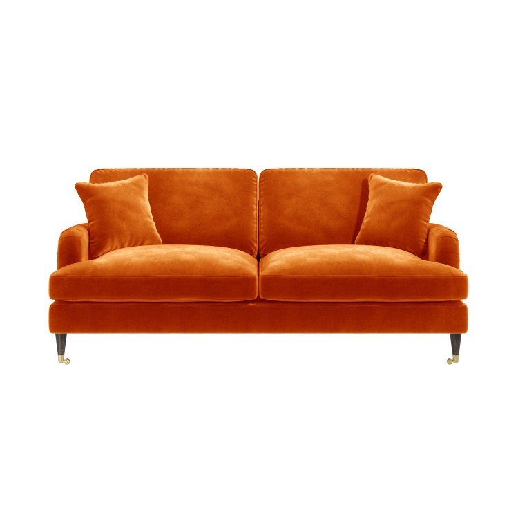 Orange Velvet Sofa Set - Payton - Furniture123