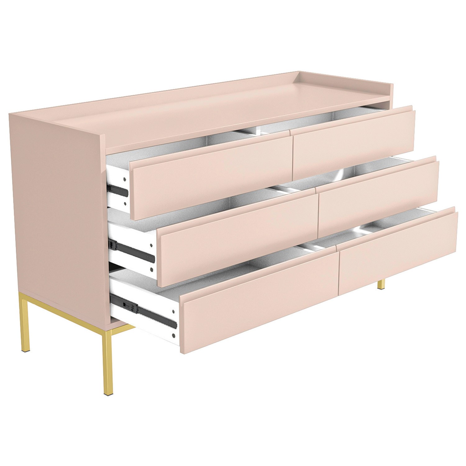 Kids Pink Chest of 6 Drawers - Zion - Furniture123