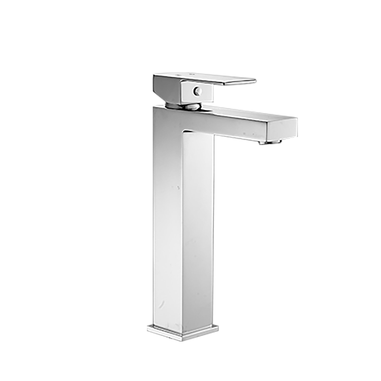 Tall Chrome Mono Basin Mixer Tap - Cube - Furniture123