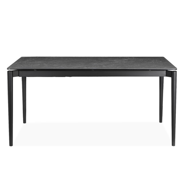 Marble Effect Extendable Ceramic Dining Table in Black - Seats 6-8 ...